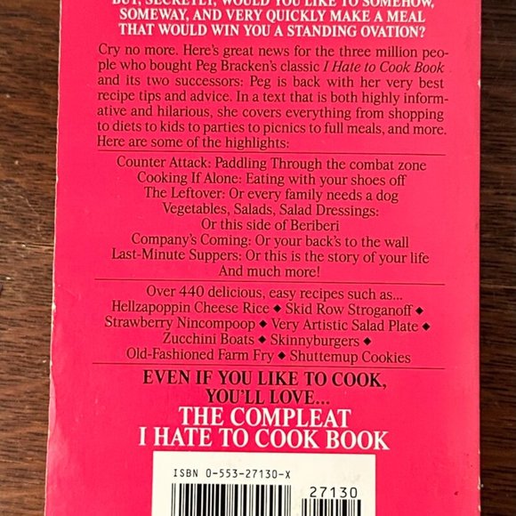 Peg bracken | Other | The I Hate To Cook Book By Peg Bracken 988 ...